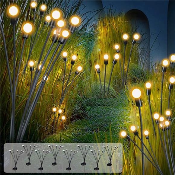 Accents | 8 Pack Solar Firefly Lights Outdoor Waterproof With 8 Leds Swaying Garden Light | Poshmark